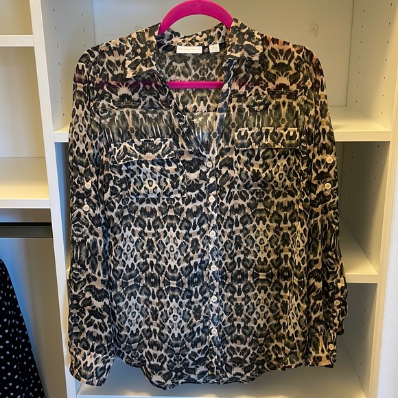 New York & Company | Tops | Leopard Print Work Blouse | Poshmark